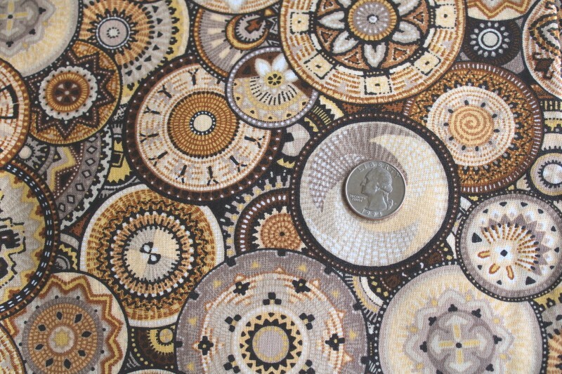 Native Plains Indian baskets print cotton fabric 3 yards Jennifer ...