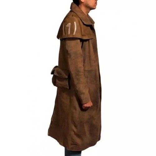 A7 Vegas Fallout NCR Veteran Ranger Armor Duster Brown Suede Leather ...