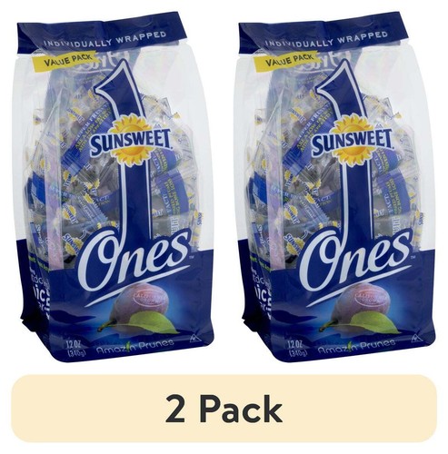 (2 pack) Sunsweet Ones Dried Prunes Value Pack, 12 oz, Individually ...