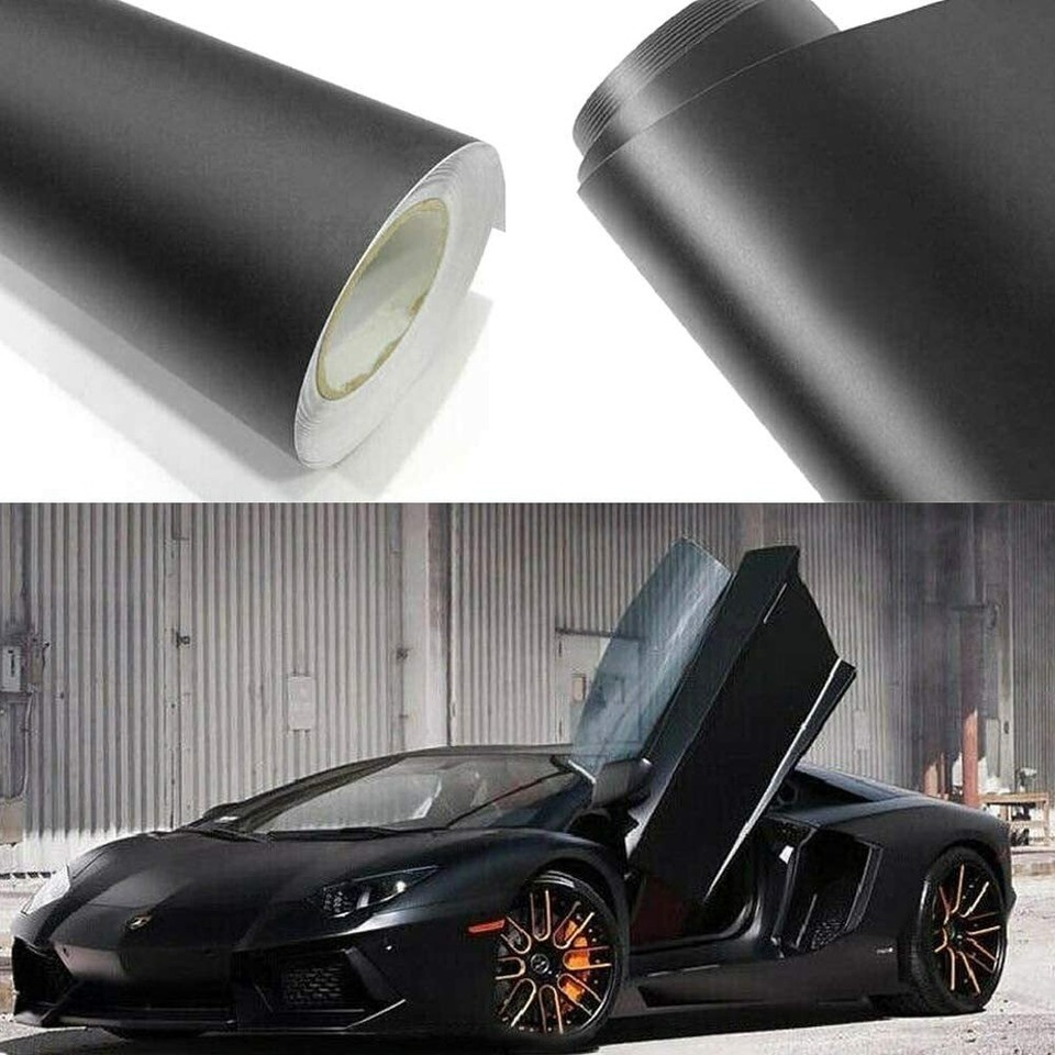 Black Matt Car Vinyl Wrap Self Adhesive Car Film Sticker Air Bubble ...