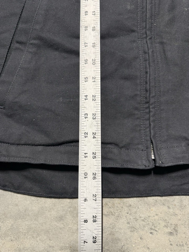Carhartt Hooded Vest Black Insulated Canvas Hoodie 103837 Size Large L ...