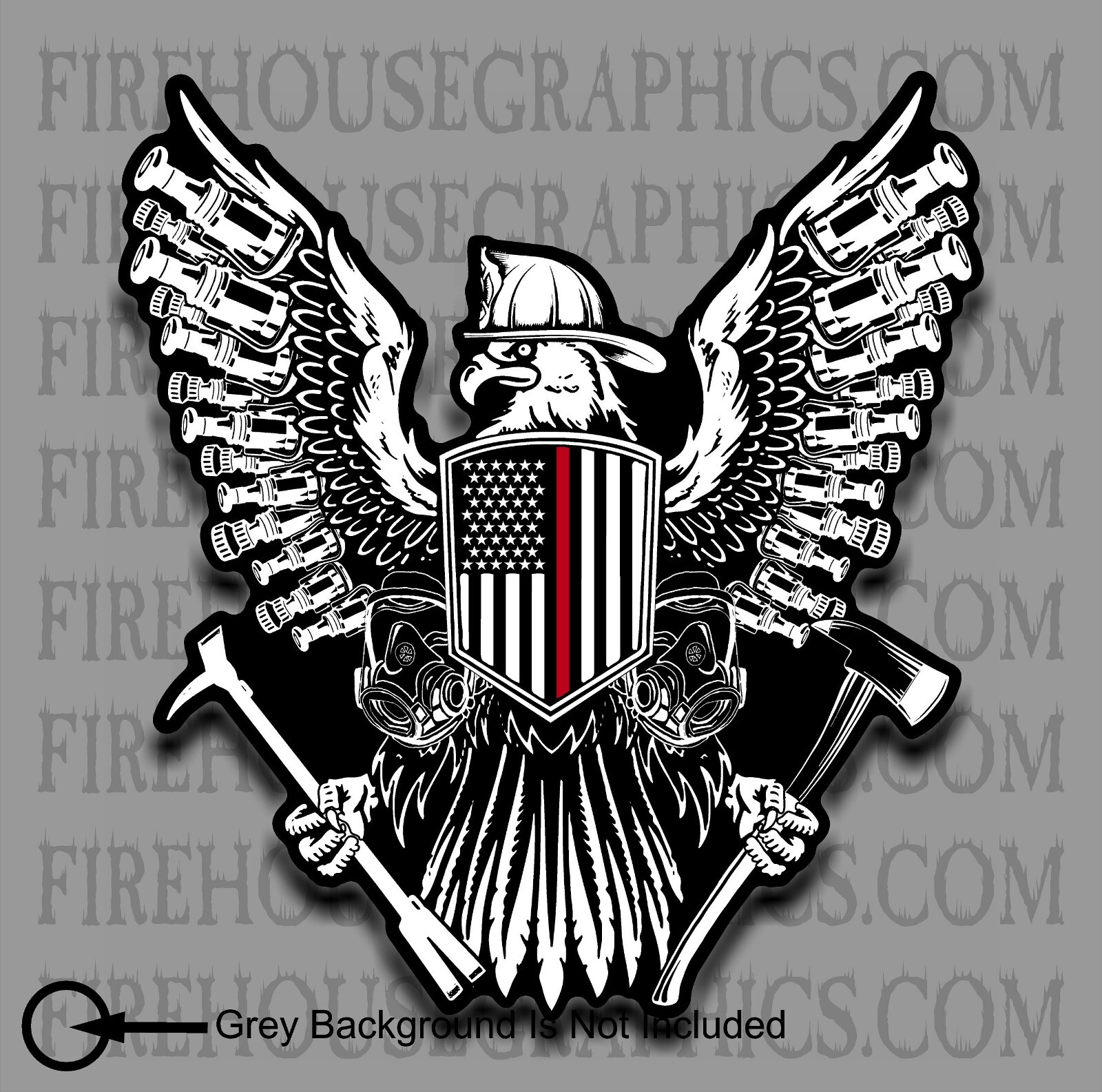 Bald Eagle Firefighter Thin Red Line Maltese Cross American Flag decal ...