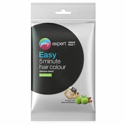 10 x Godrej Expert Easy 5 Minute Hair Colour Sachet - Natural Black ...