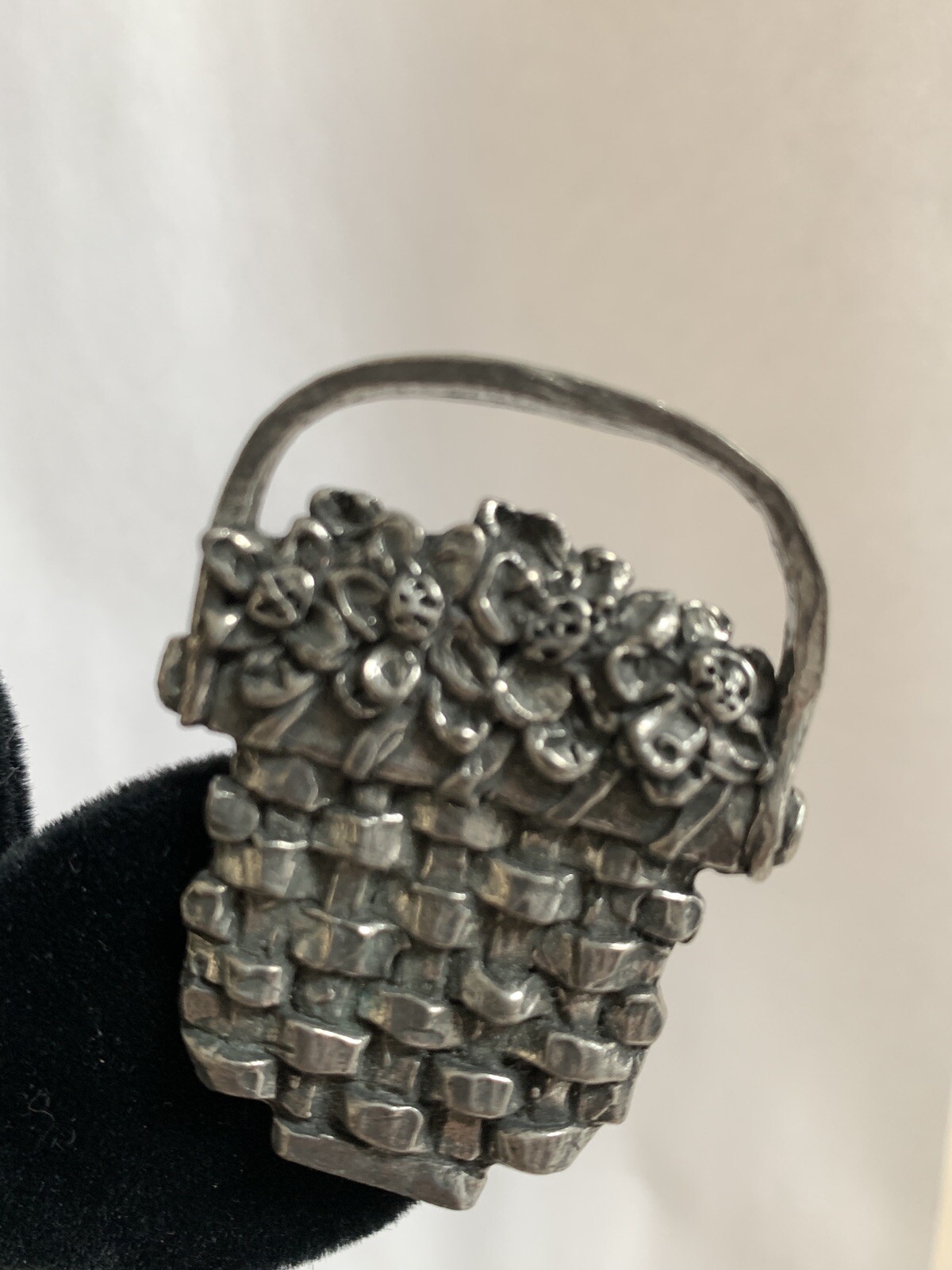 Vintage Sheridan Nantucket Basket Shaped Brooch Silver Tone Pewter Pin ...