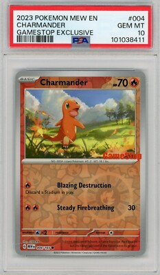 PSA 10 Pokemon 2023 Charmander Gamestop Exclusive Stamped Holo #4/165 ...