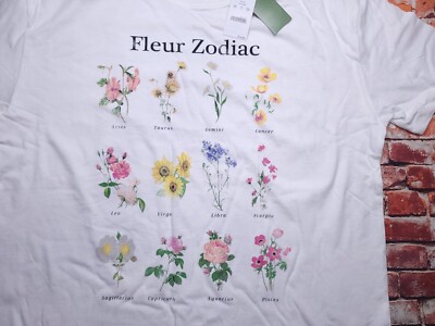 Grayson Threads Womens Zodiac Floral Chart Short Sleeve Oversized T ...