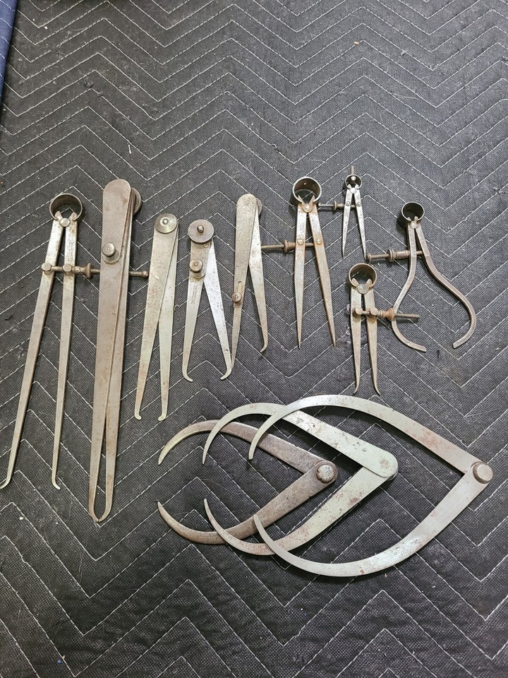 Starrett Dividers Compass Calipers Lot/12ps Machinist Measurement Tools ...