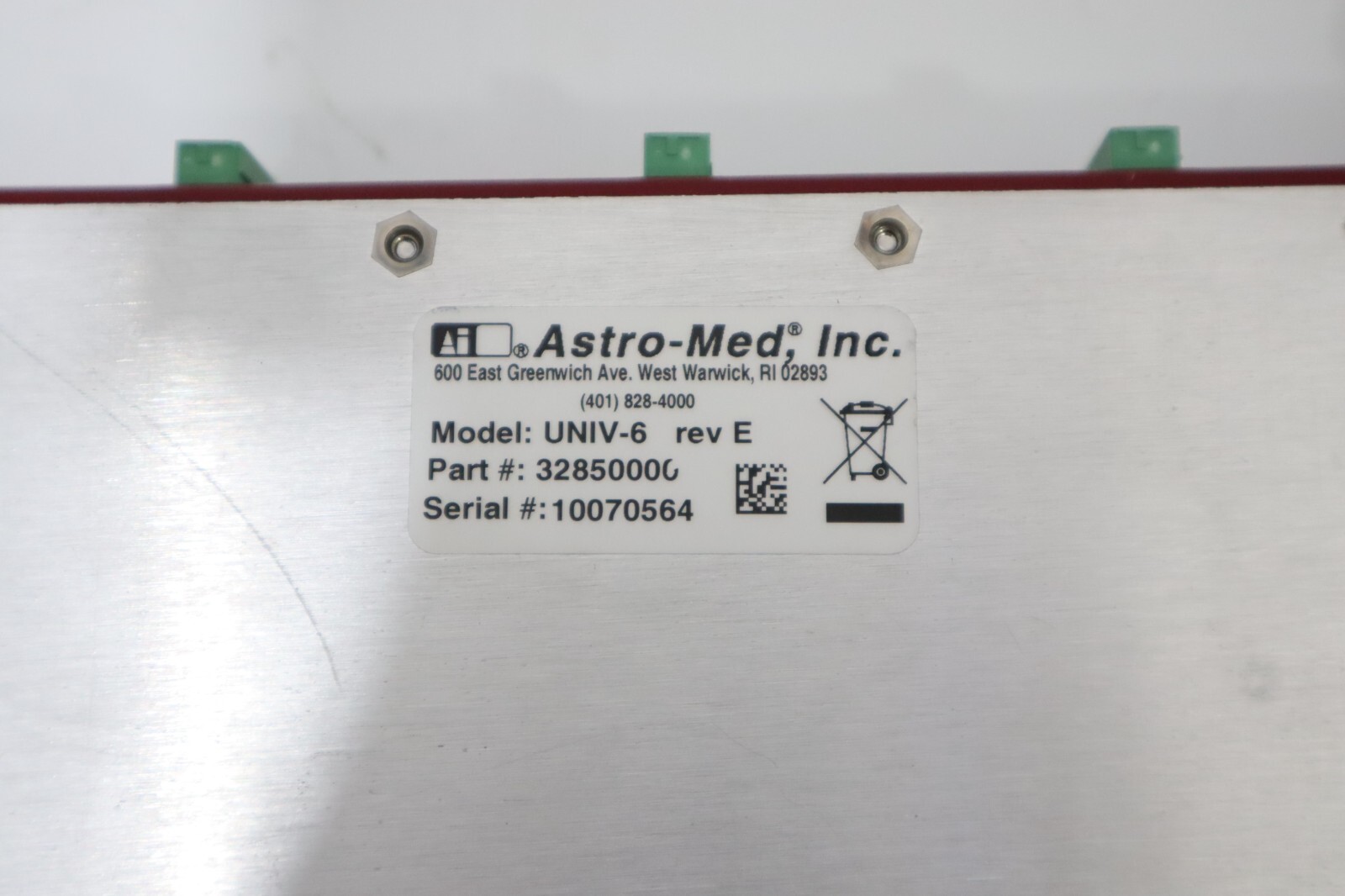 Astro-Med inc. UNIV-6 Chart Recorder Module Rev E | eBay