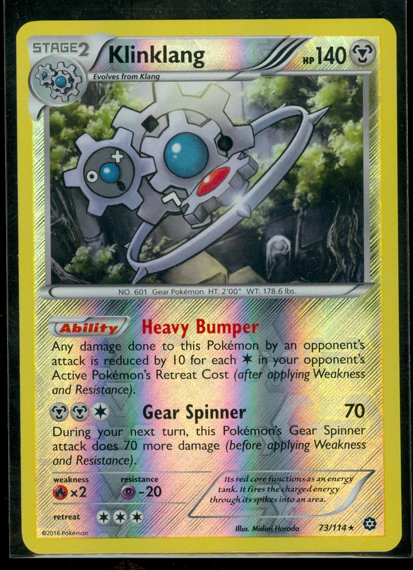 Pokemon KLINKLANG 73/114 - XY Steam Siege - RARE Rev Holo - MINT | eBay
