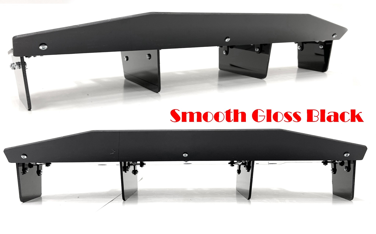 26" Black Bumper 4 Shark Fin Splitter Rear Diffuser Winglet Valence For ...