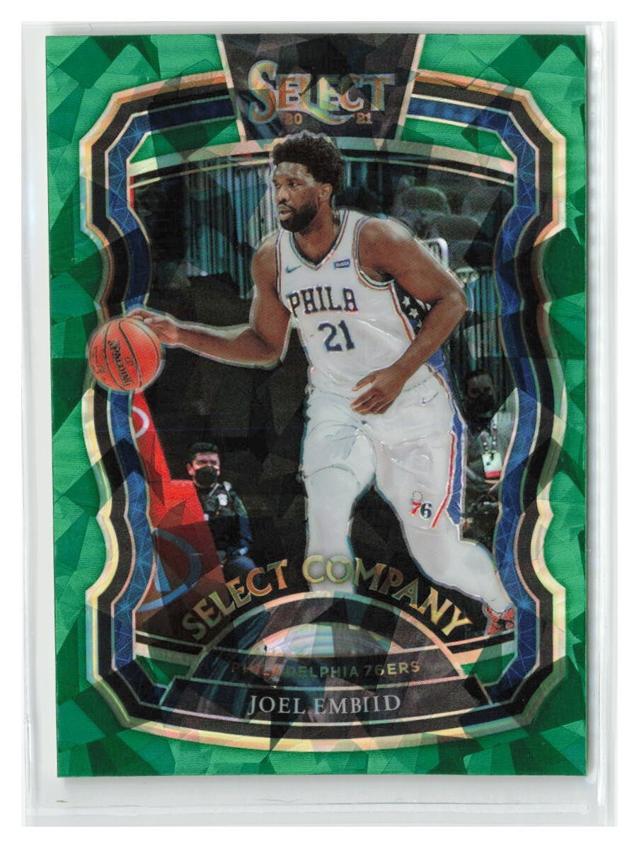 Joel Embiid 2020-21 Panini Select Select Company Cracked Ice Green SP ...