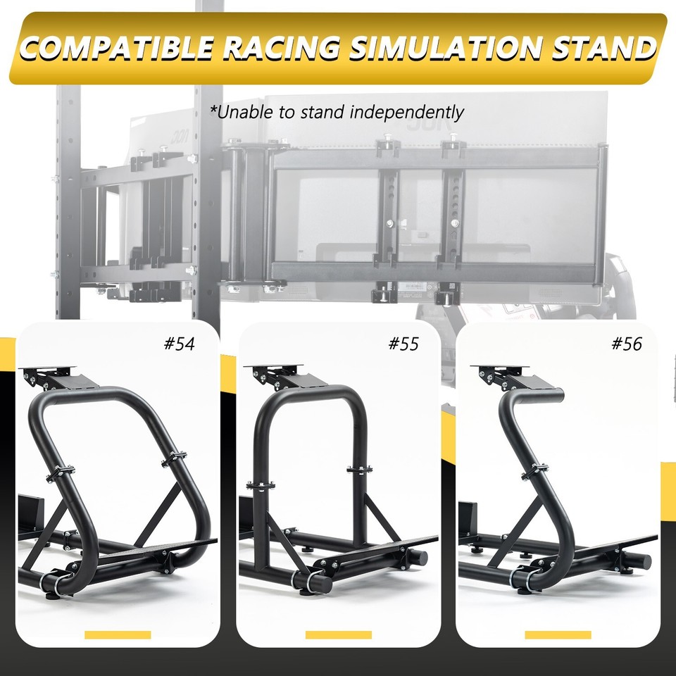 Dardoo Triple Screen Monitor Stand For 50mm Round Tube Racing Simulator ...