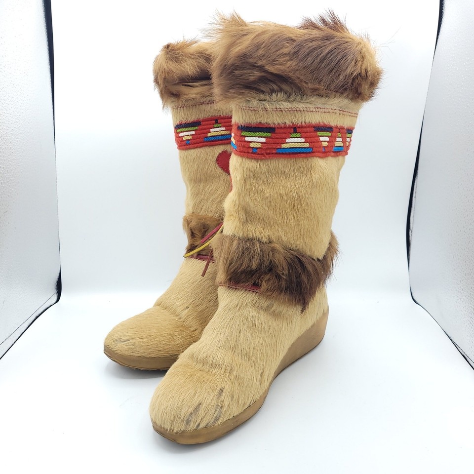 Vintage Tecnica Apres Fur Winter Ski Boots Made Italy Women's Size 38 ...