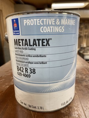 Gallon Safety Red Sherwin Williams Metalatex Semi-Gloss Industrial ...