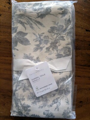 POTTERY BARN Sorrel Toile Organic Cotton Napkins - Set of 4-Steel Blue ...