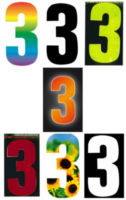 Self Adhesive Weatherproof Wheelie Bin Numbers 17cm High Visibility ...