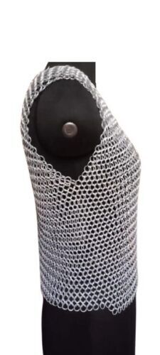 Medieval Aluminum Chainmail V-Neck Top Women’s Sleeveless Butted Ring ...