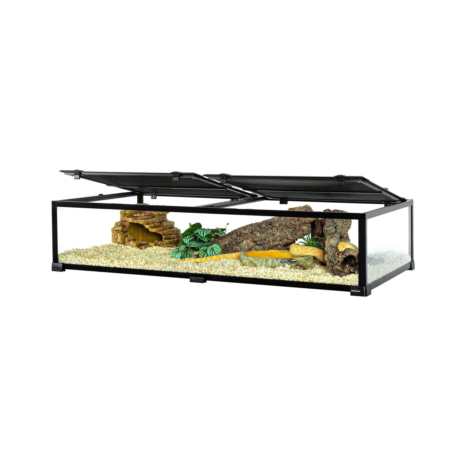REPTIZOO 50 Gallon Glass Reptile Tank, 48" x 24" x 10" Wide & Low Snake ...