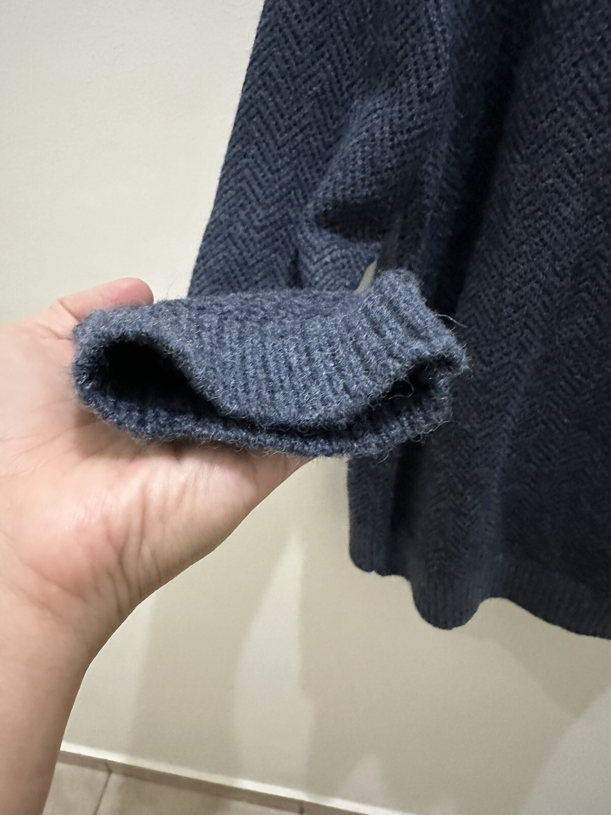 PENDLETON Washable Shetland Wool Quarter Zip Sweater Men's XL Blue for sale online | eBay