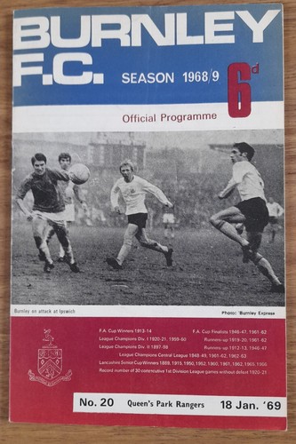 1968-69 Burnley vs QPR Football Programme | eBay UK