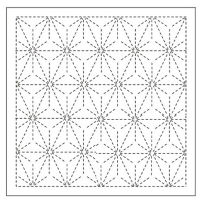 006 - Asa-no-Ha (Hemp Leaf) - Sashiko Quilt Pre-printed Sampler - # 6 ...