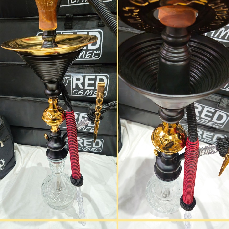 30" Black Gold Hookah Shisha Pipe Ice Chamber Narghile Complete Set ...