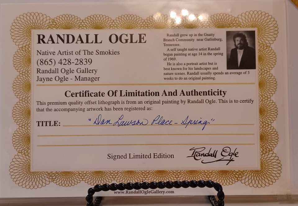 Randall Ogle Cades Cove Smoky Mountain Artwork Signed Art Print Dan ...