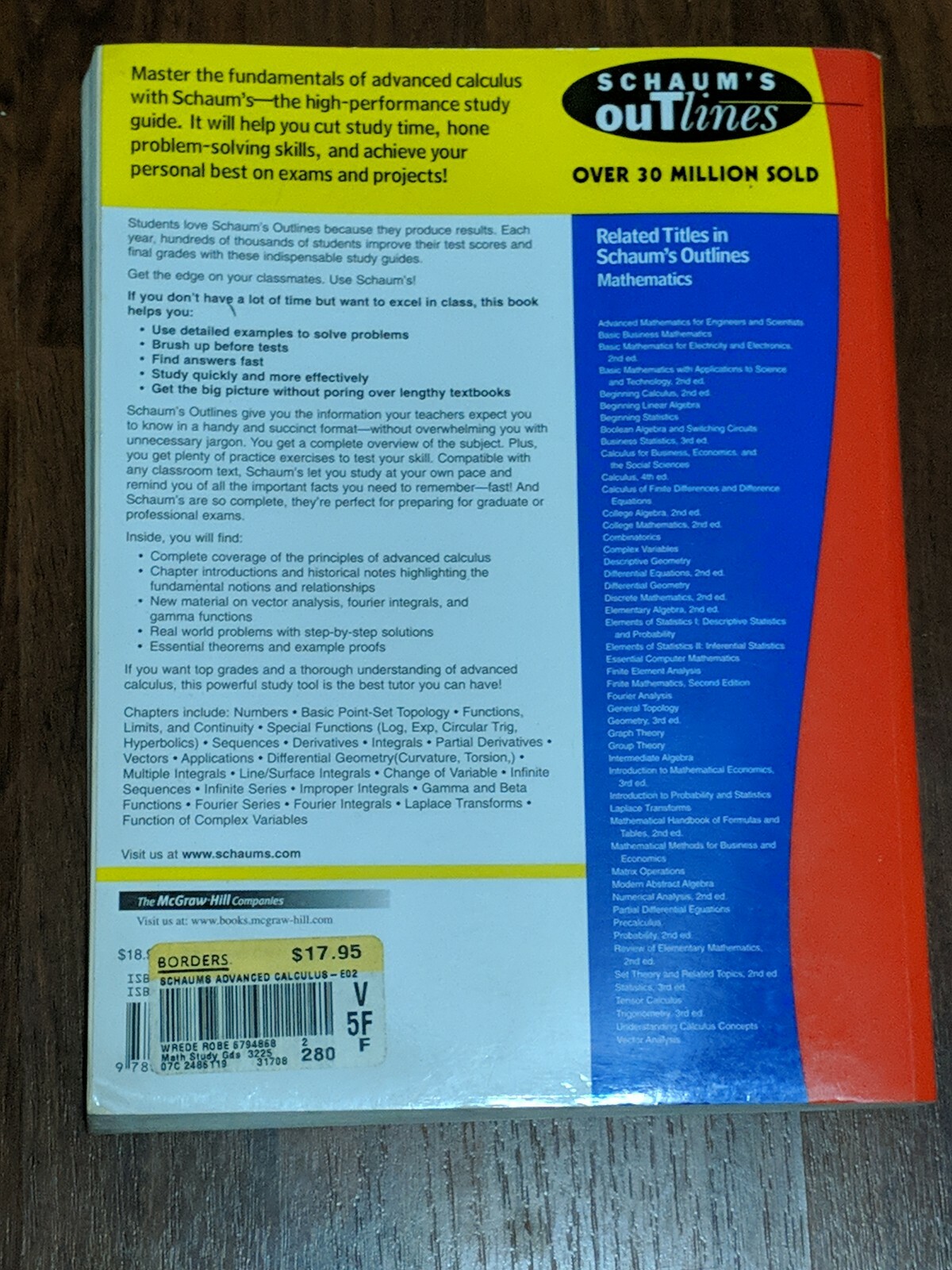 Schaum's Outline Ser.: Schaum's Outline of Advanced Calculus, Second ...