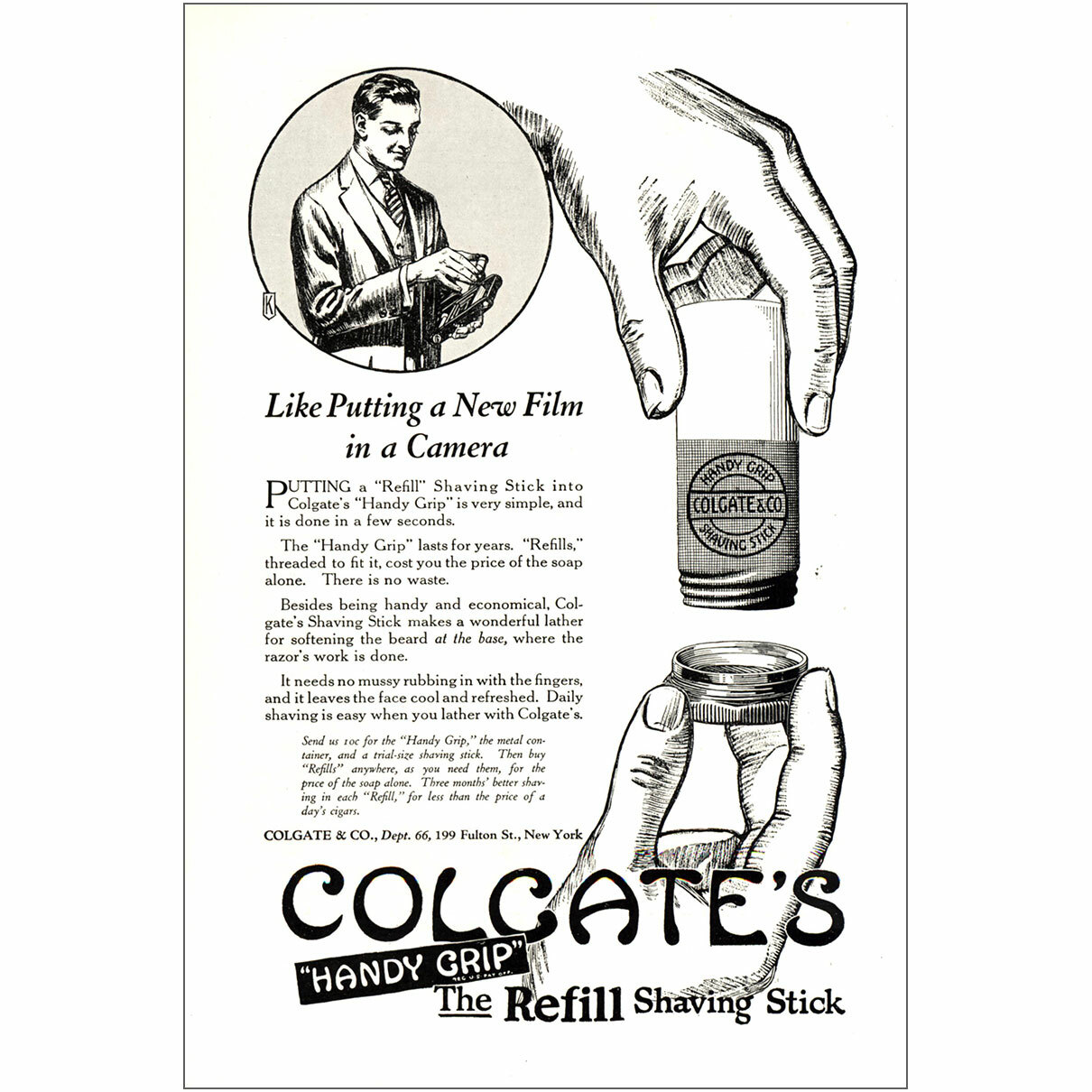 1923 Colgate Shaving Stick: Like Putting a New Film Camera Vintage ...