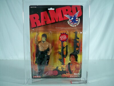 K24i00503 RAMBO FORCE OF FREEDOM AFA 75+ MOC MINT ON SEALED CARD 1986 ...