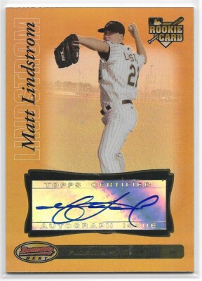 2007 Bowman's Best GOLD Pick-A-Card Matt Lindstrom Florida Marlins RC ...
