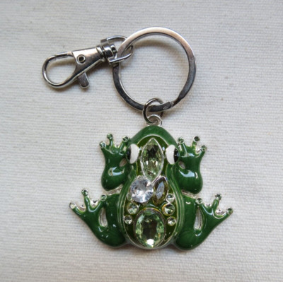 Jeweled Green Frog key chain | eBay