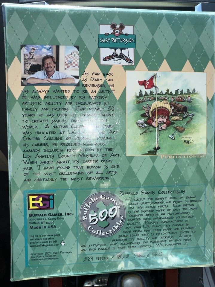 Gary Patterson Golf Puzzle Perfectionist 529 Pcs 18x18" Buffalo Games ...