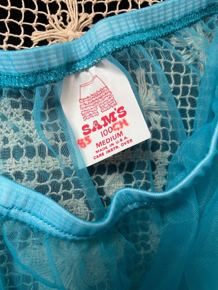 VTG Blue Sheer Nylon Ruffle Bloomers 1960s PANTY Knickers Size M | eBay