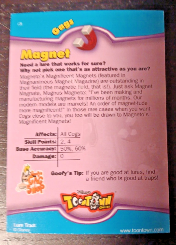 Disney Toontown Online Trading Card Series 3 - Gags: Magnet | eBay