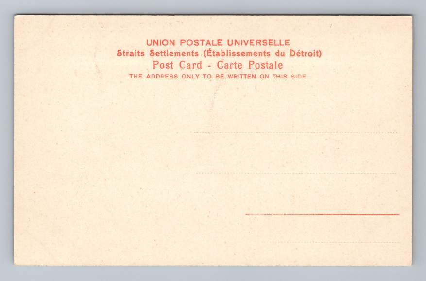 Club & Post Office SINGAPORE Antique Straits Settlement Collotype ...