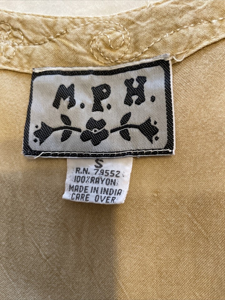 Vintage 80s 90s Rayon Gauze Boho Hippie Embroidered Dress Maxi MPH ...