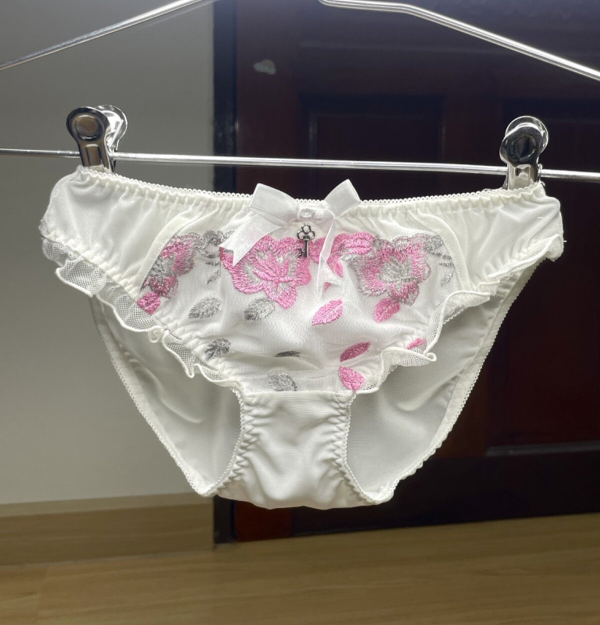 Vtg Sheer Nylon Panty Key Charm Ruffle Mesh Sissy Bik… - Gem