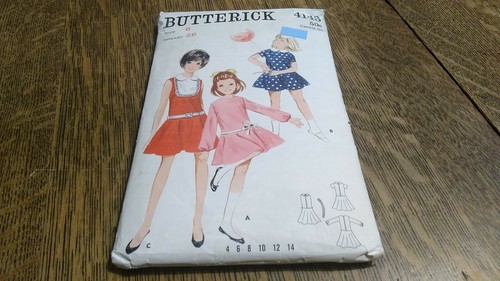 BUTTERICK Pattern #4143 VINTAGE GIRLS DROP WAIST CIRCULAR SKIRT DRESS ...