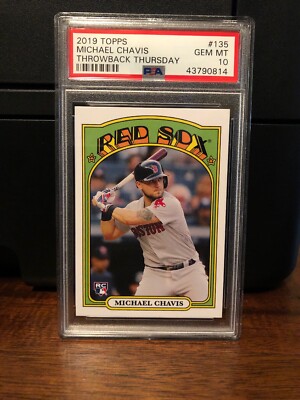 2019 Topps Throwback Thursday Michael Chavis Rookie Card #135 PSA 10 ...