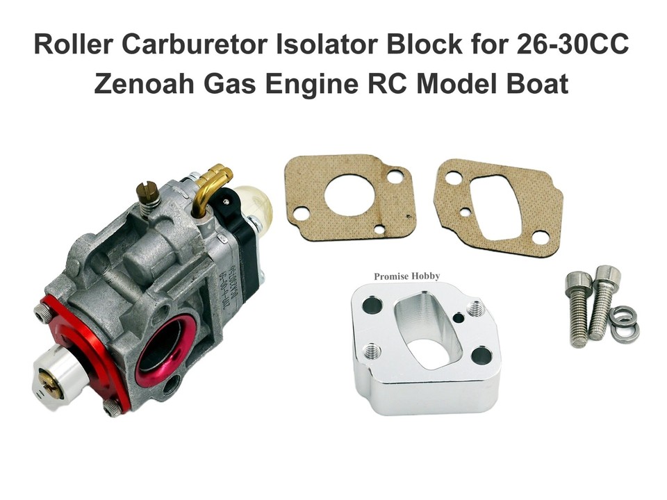 Roller Carburetor Isolator Block for 26-30CC Zenoah Gas Engine RC Model ...