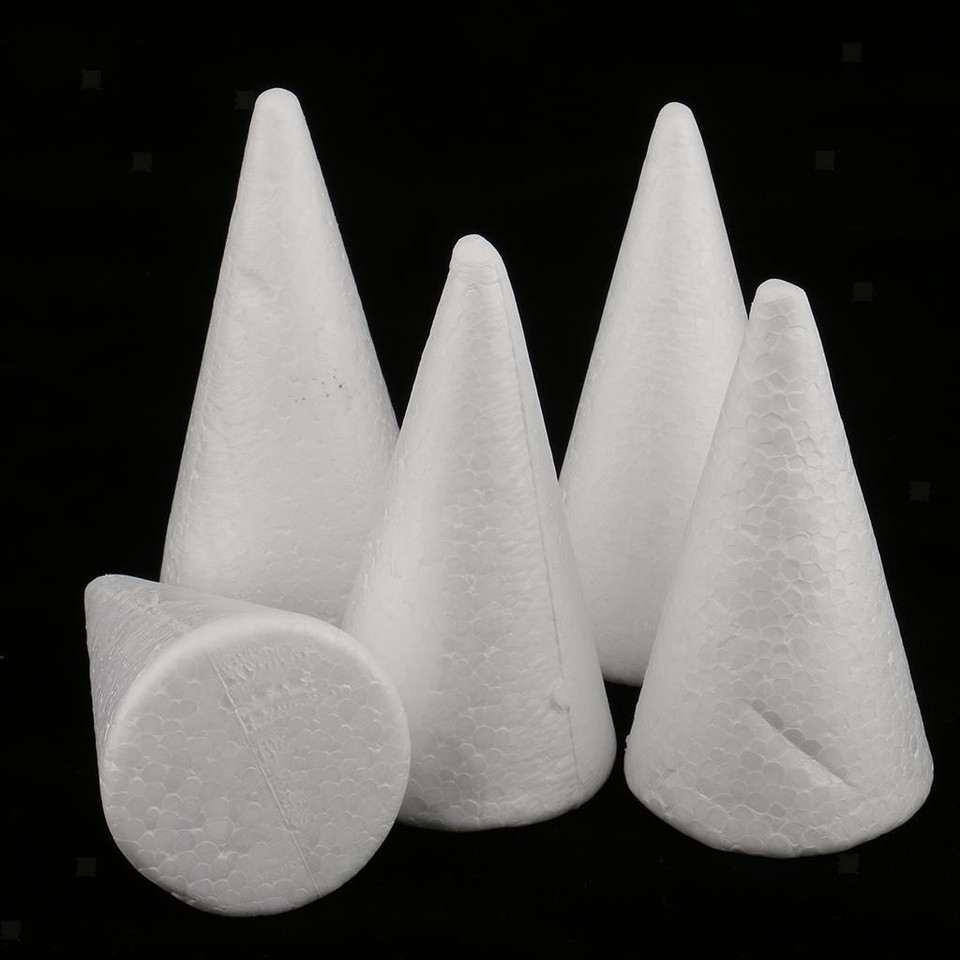 40Pcs Styrofoam Foam Material Cone Shaped Modelling Foam Xmas for DIY ...