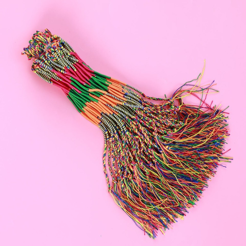 100 Pcs Bracelet Lovers Colorful Thread Bracelets Braided for Women ...