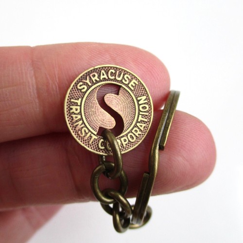 Syracuse NY Transit Token Keychain - Vintage Copper Plated Coin Key ...