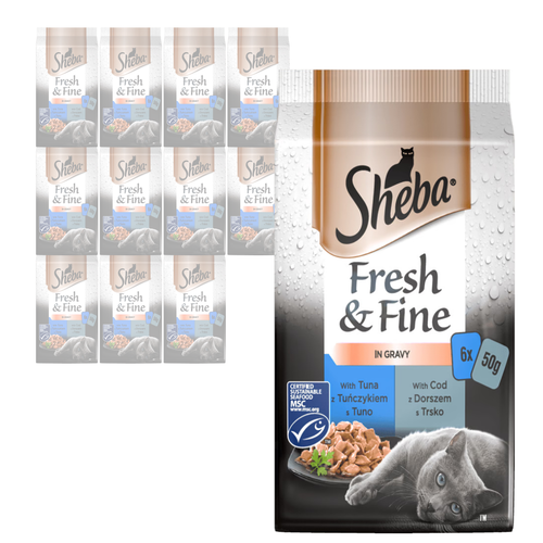 SHEBA FRESH FINE FISH AROMEN THUNFISCH UND KABELJAU IN SAUCE ...
