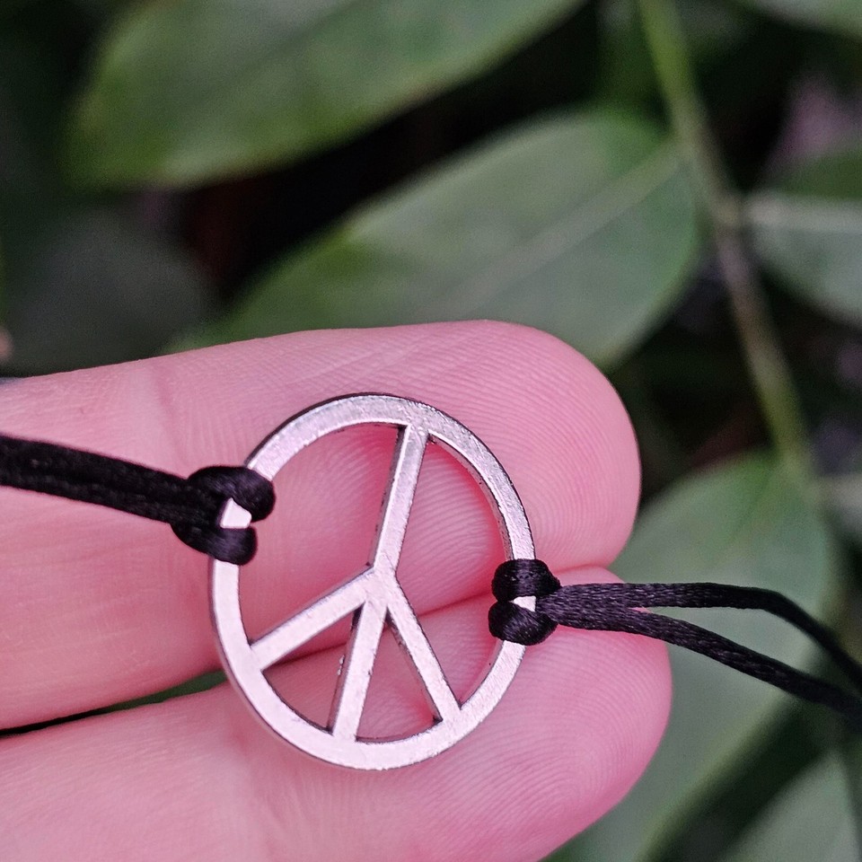 CND Peace Sign Necklace Pendant Extinction Rebellion Choker Cord Boho ...