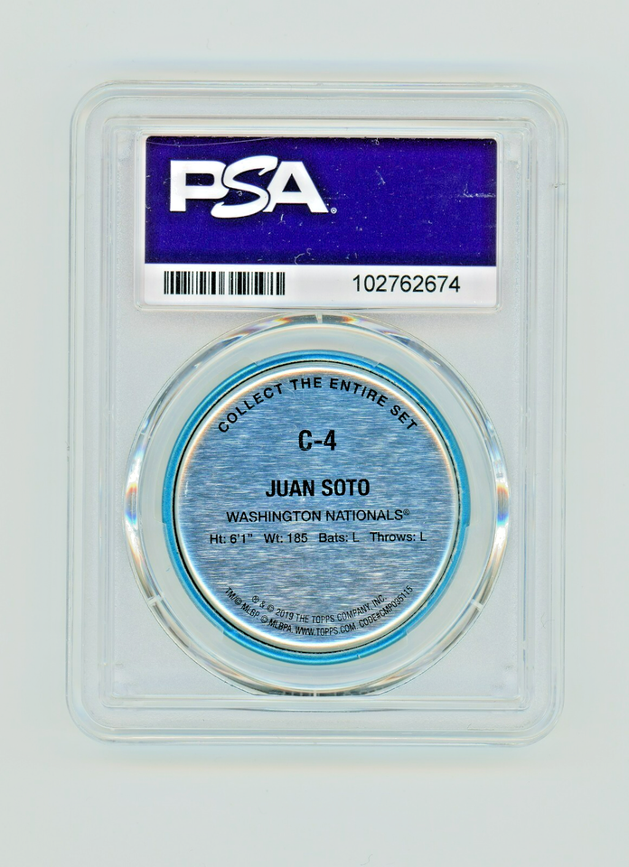 2019 Juan Soto Topps Archives Sky Blue coin Near-Mint PSA 7 Pop 1 | eBay