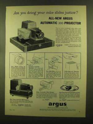 1956 Argus Automatic 300 Projector Ad - Doing Justice? | eBay