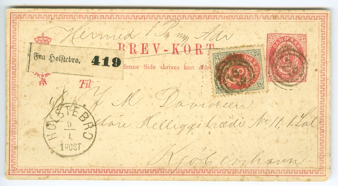 DENMARK: Address letter to parcel from Holstebro 16 øre rate. | eBay