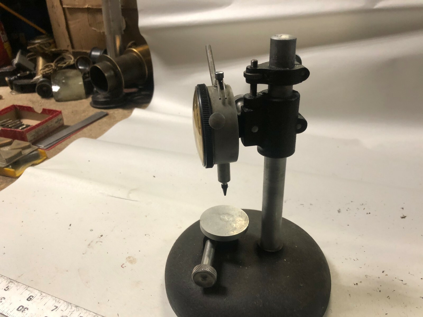 MACHINIST LATHE MILL Comparator Fixture with Starrett Drop Indicator ...